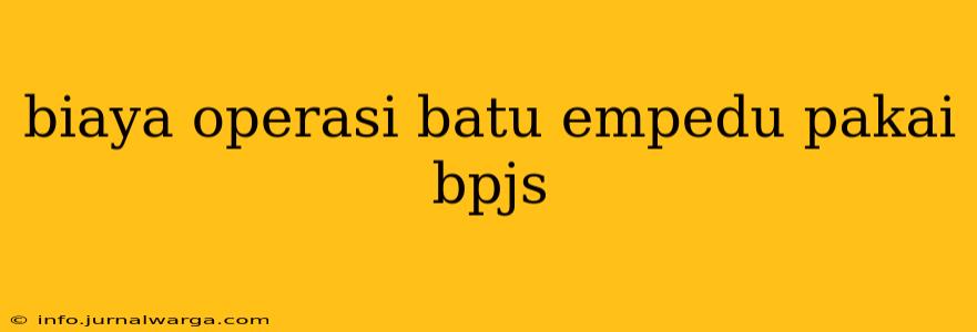 biaya operasi batu empedu pakai bpjs