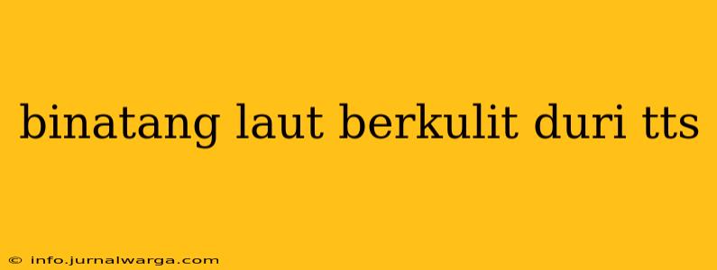 binatang laut berkulit duri tts