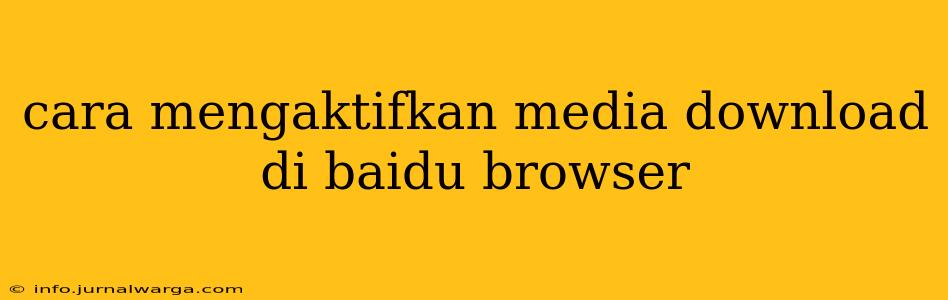 cara mengaktifkan media download di baidu browser
