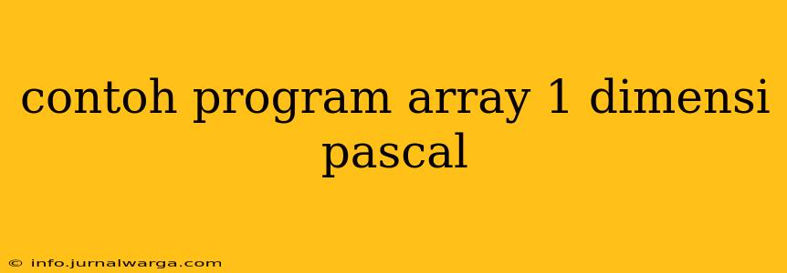 contoh program array 1 dimensi pascal contoh program array 1 dimensi pascal