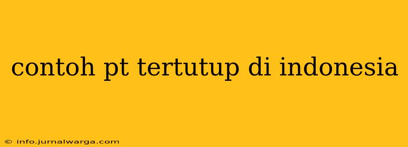 contoh pt tertutup di indonesia