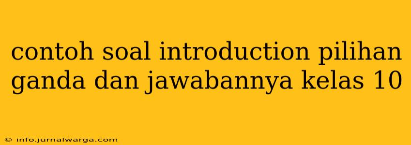 contoh soal introduction pilihan ganda dan jawabannya kelas 10