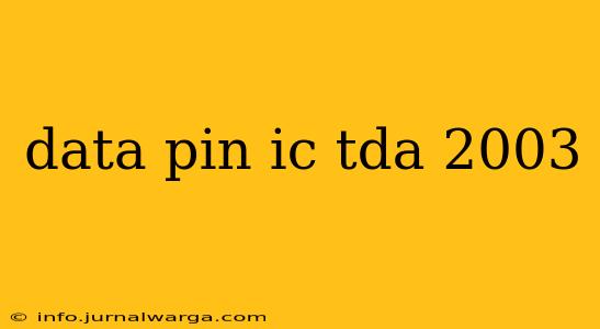 data pin ic tda 2003