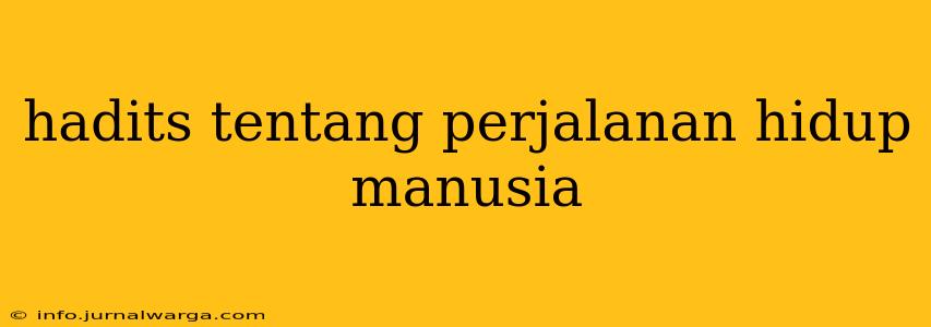 hadits tentang perjalanan hidup manusia