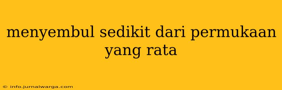 menyembul sedikit dari permukaan yang rata