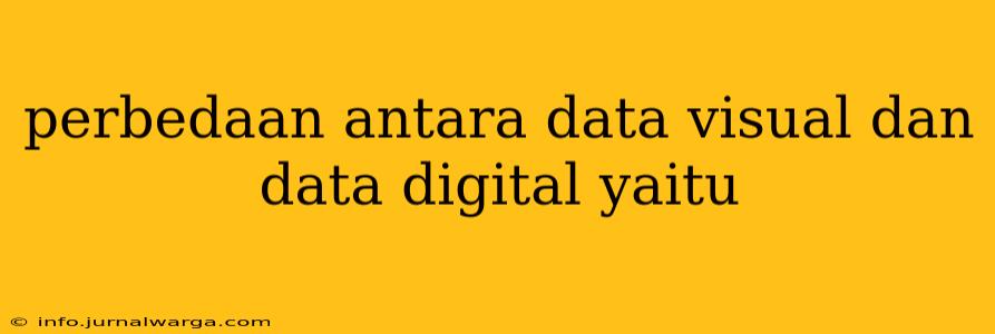perbedaan antara data visual dan data digital yaitu