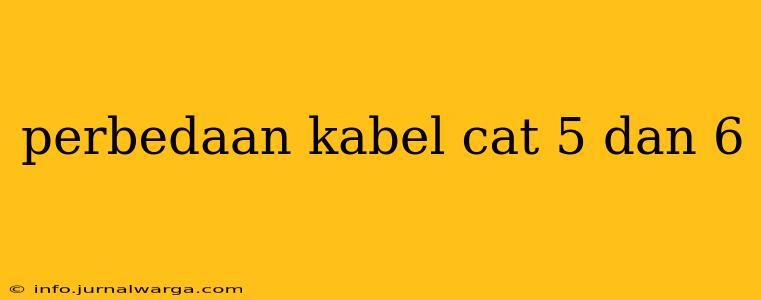 perbedaan kabel cat 5 dan 6