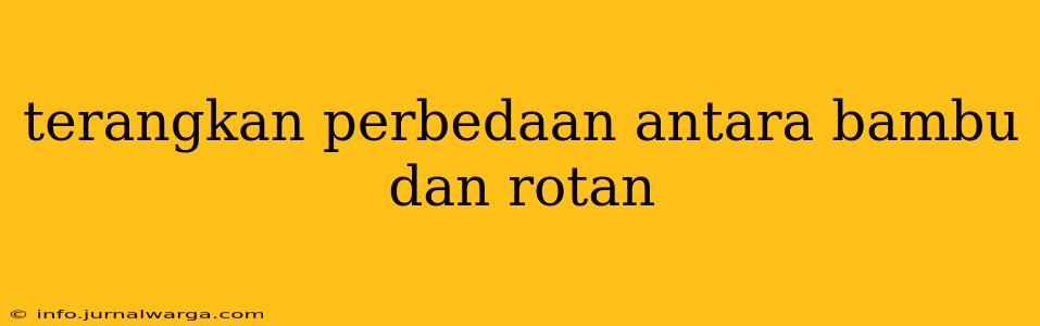 terangkan perbedaan antara bambu dan rotan